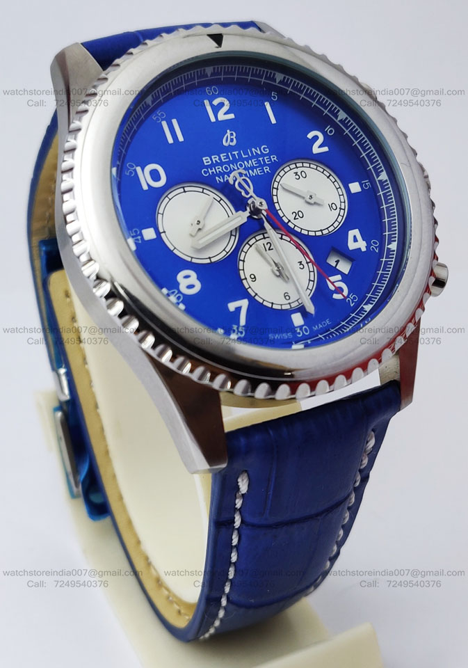 Breitling Navitimer 8 Chronograph Blue Dial Leather Strap | Buy Replica ...