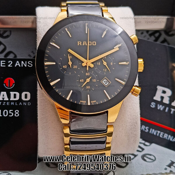 Rado Watches for Men | Centrix Automatic Chronograph Gold Bracelet ...